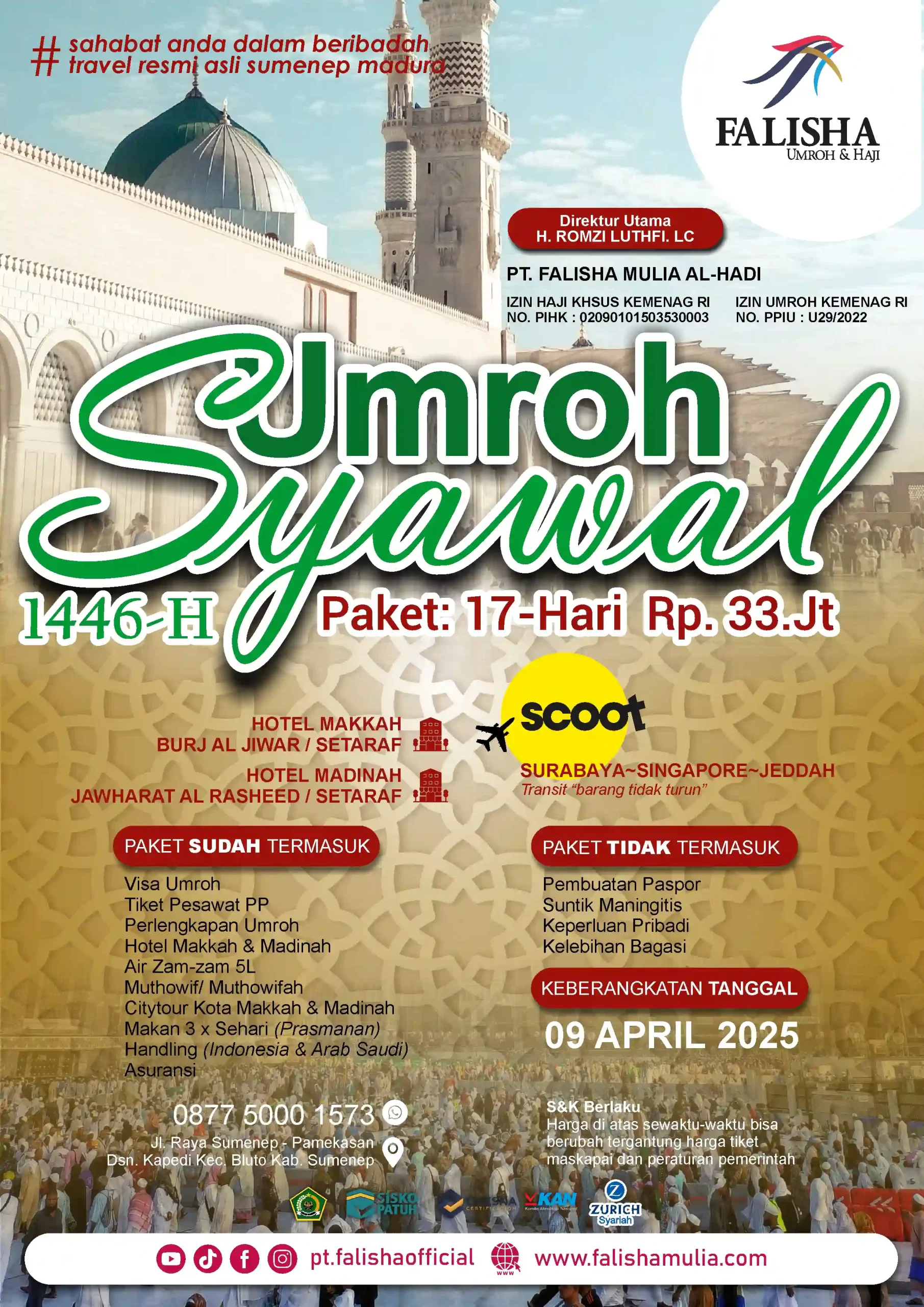 Paket Umroh Syawal 1446 H 17 Hari April 2025 - PT. FALISHA UMROH & HAJI